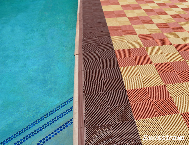 Swisstrax Flow-Through, Slip Resistant Pool Deck Tile