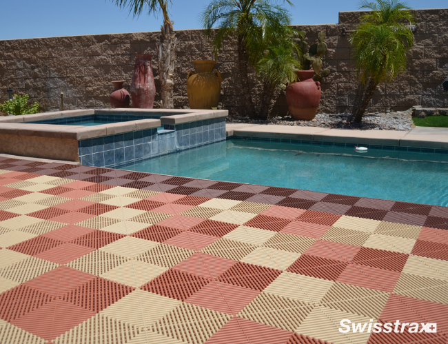 Swisstrax Flow-Through, Slip Resistant Pool Deck Tile